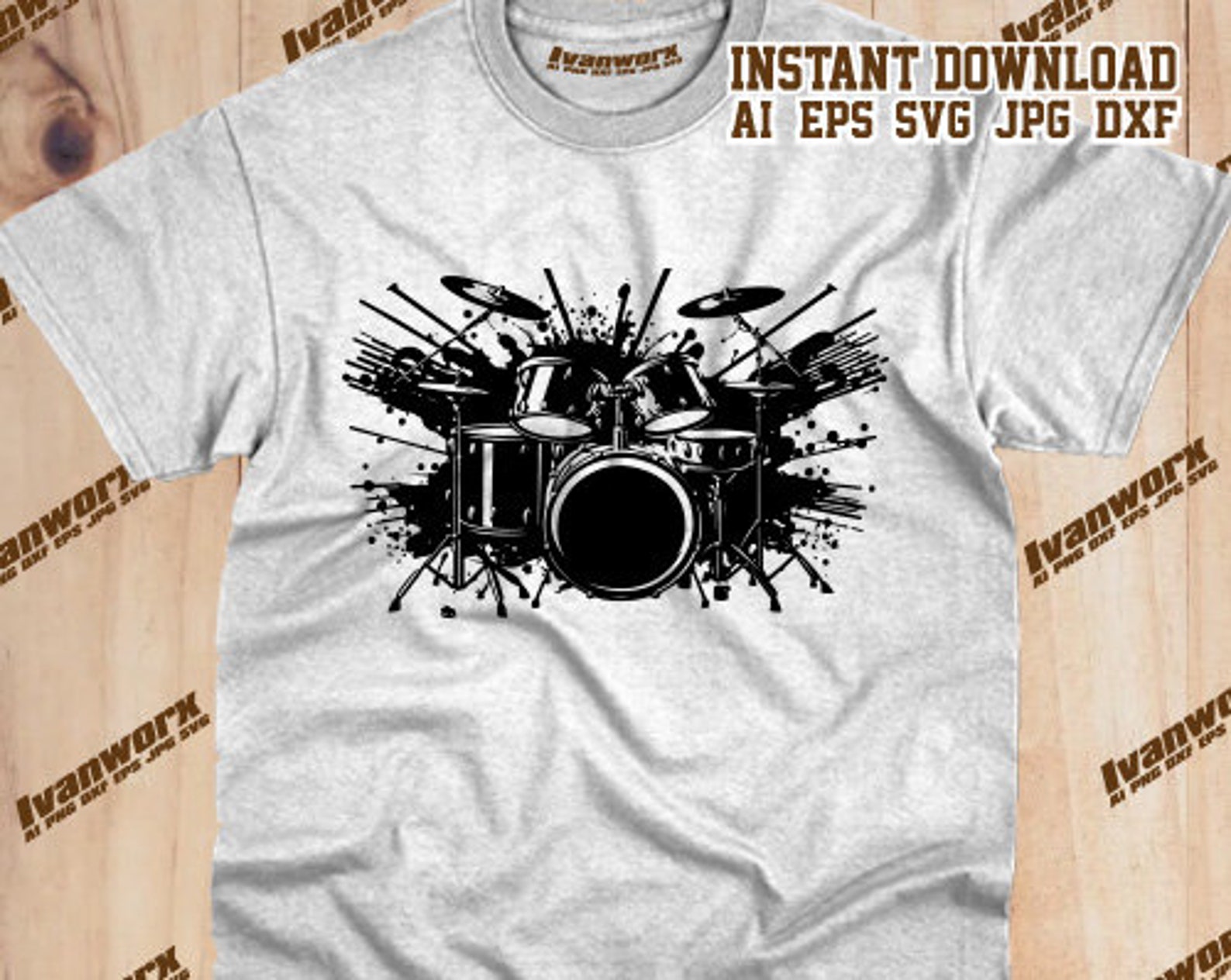 Drum Set Svg Drum Clipart Percussion Instrument Cut File Drumming ...