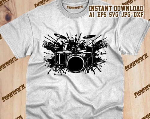 Drum Set Svg Drum Clipart Percussion Instrument Cut File Drumming ...