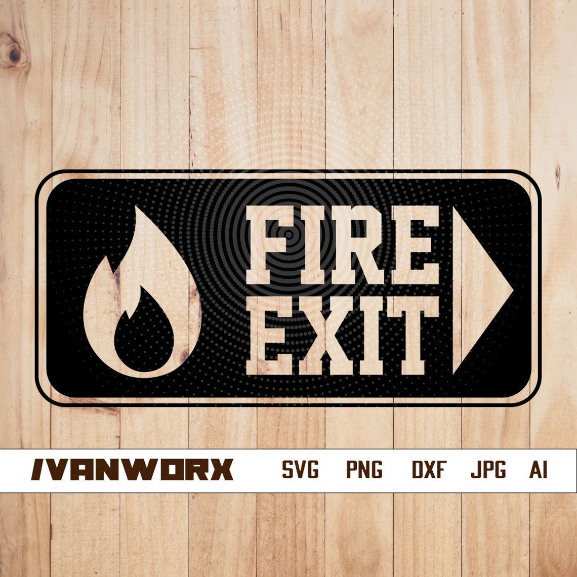 Fire Exit Sign SVG | Fire Exit Svg | Fireman Svg | Firefighter Svg ...