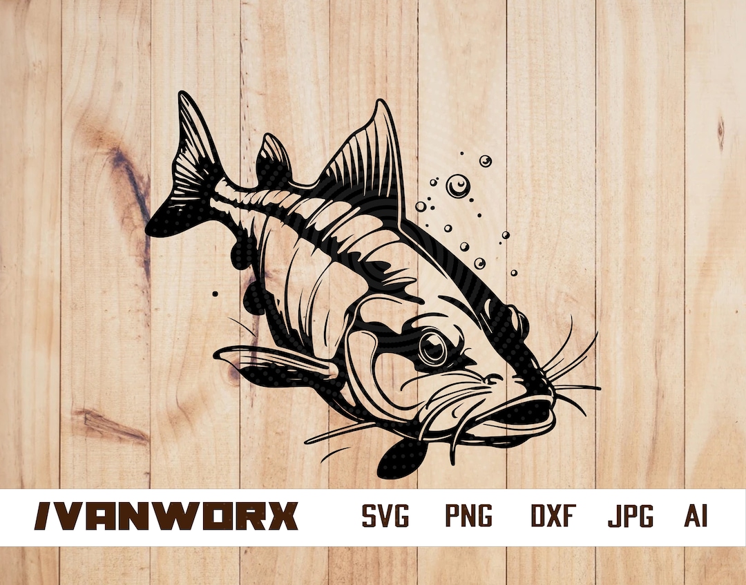 Catfish Svg | Catfish Clipart | Catfish Fishing Svg | Catfish Png ...