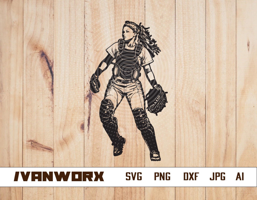 Softball Player Svg | Hot Baseball Game Clipart | Pitcher Stencil ...