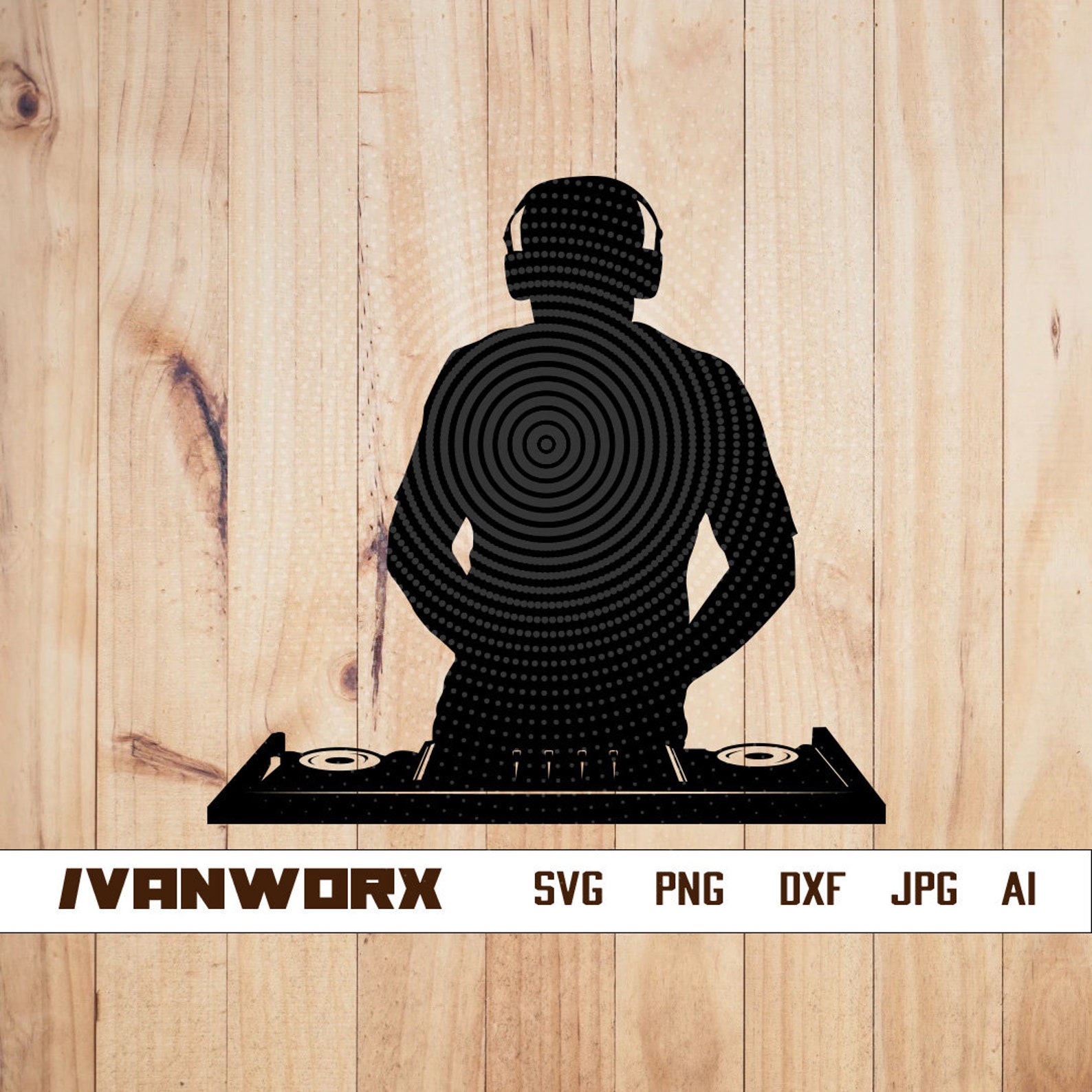 Disc Jockey Svg Disc Jockey Png Disc Jockey Stencil Disc Jockey T-shirt ...