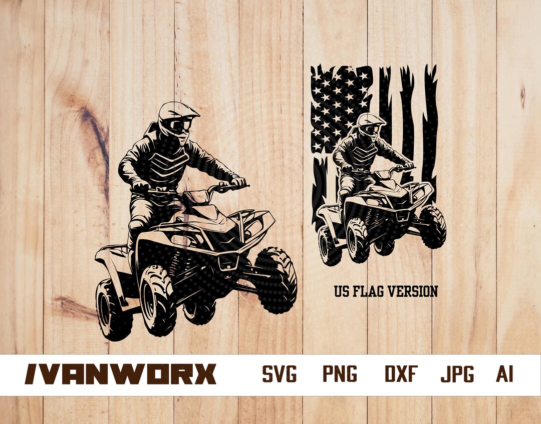 ATV Svg 4 Wheeler Svg File Atv Clipart Quad Riding Svg Four Wheeler Svg ...