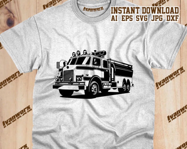 Fire Truck SVG Fire Engine SVG Firefighter Decal Graphics Sticker Wall ...