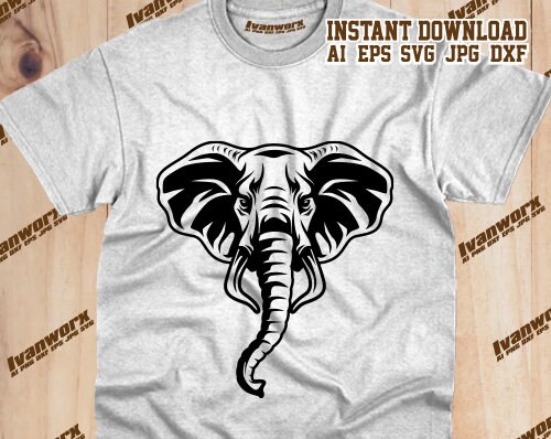 Elephant Png Elephant Face Svg Elephant Clipart Wild Animal Cut File ...