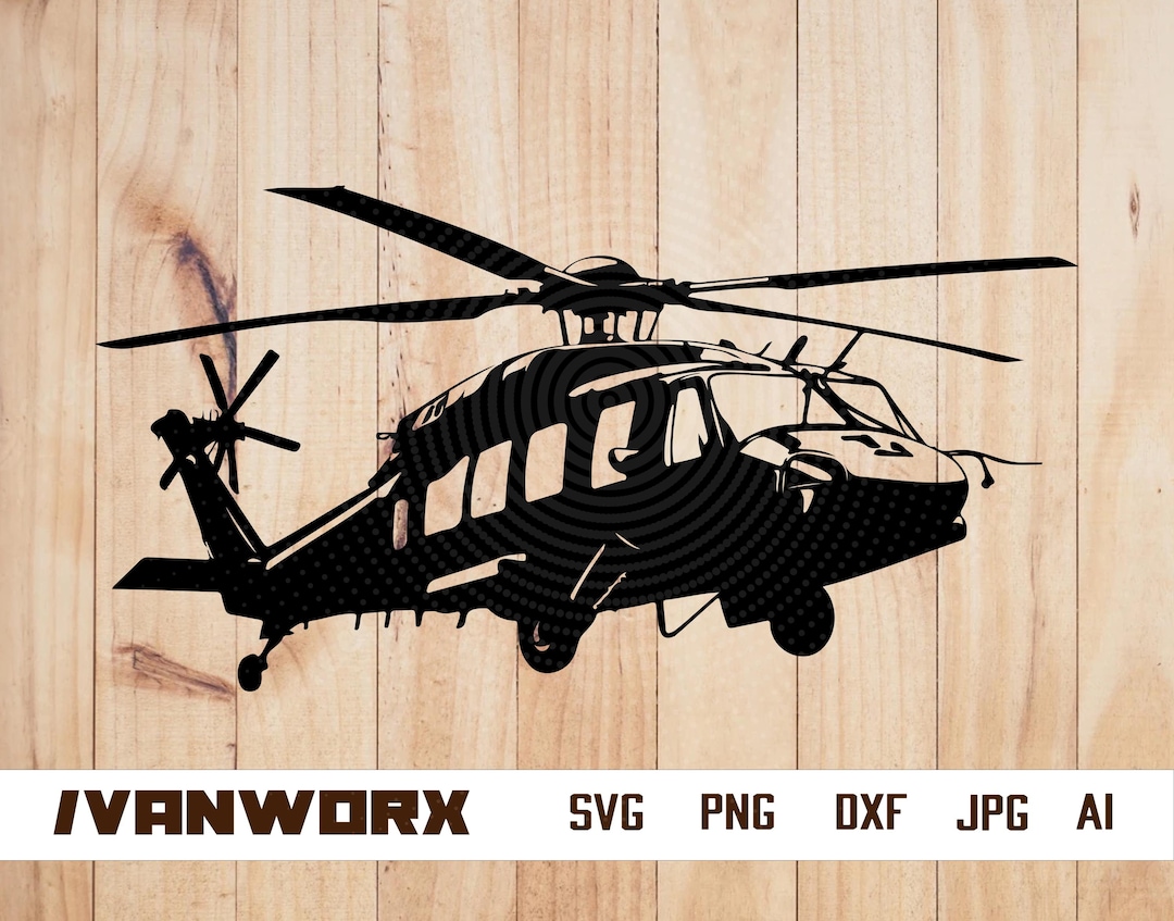 Blackhawk Helicopter SVG | Chopper Png | Military Chopper Dxf | Army ...