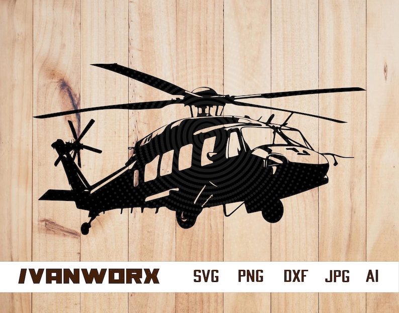 Blackhawk Helicopter SVG Chopper Png Military Chopper Dxf Army ...