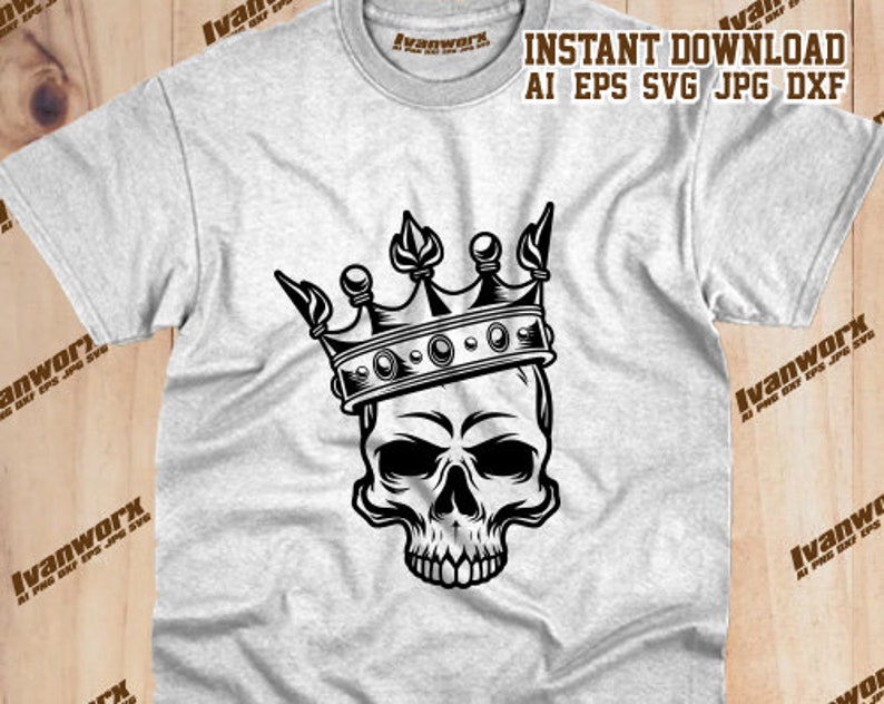 King Skull Crown Svg Skeleton Leader Clipart Royal Highness Cut File ...