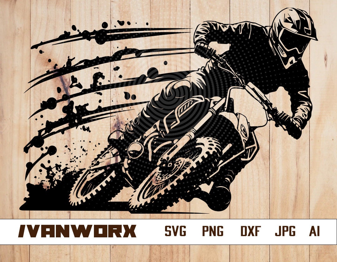 Motocross Svg | off Road Motorcycle Racing Clipart | Dirt Bike Cut File ...
