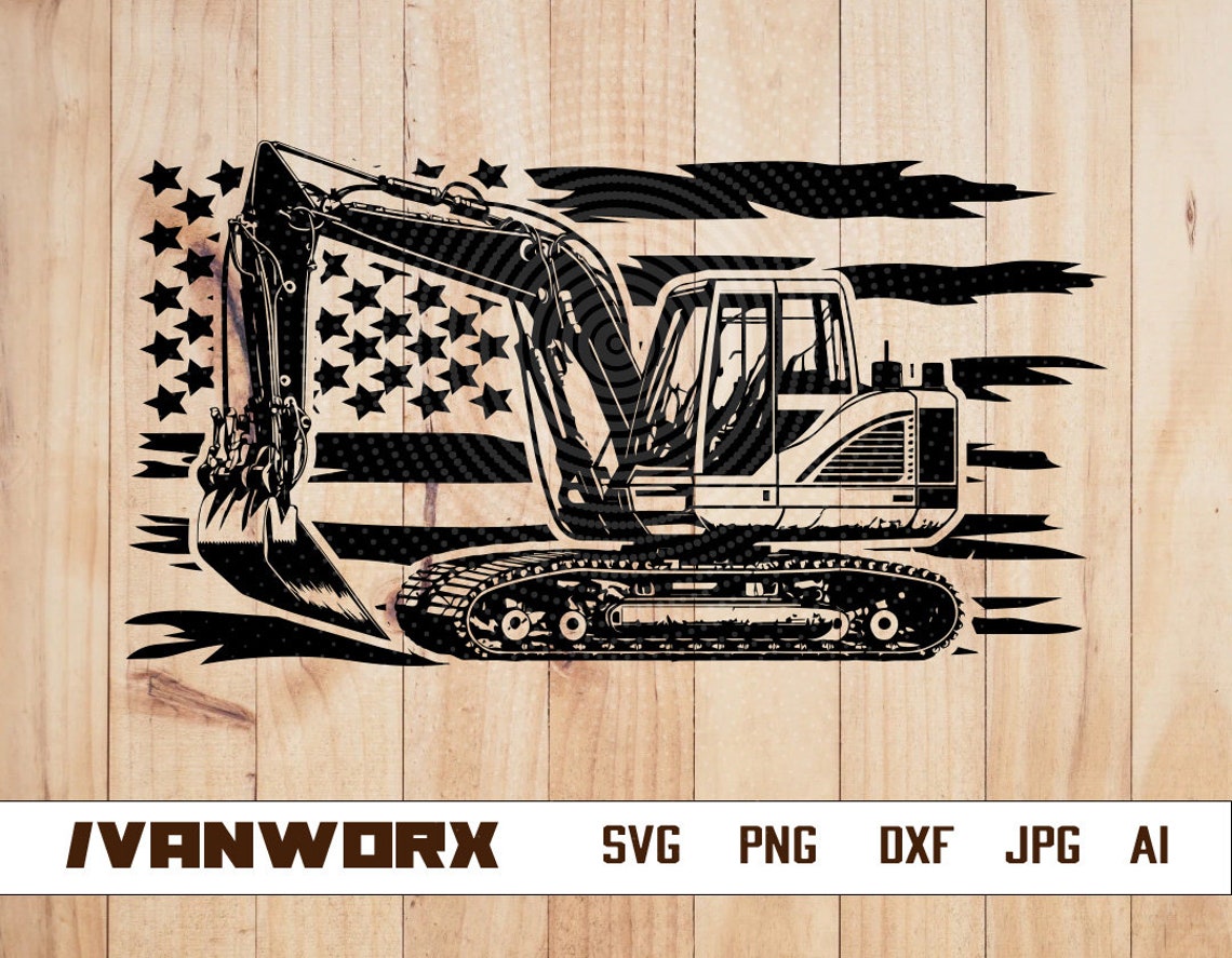 US Bagger SVG | Bagger Clipart | Uns Schwere Ausrüstung SVG ...