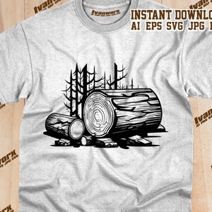 Wood Log SVG Cut Files | Wood Log Silhouette | Wood Svg | Tree Log Svg ...