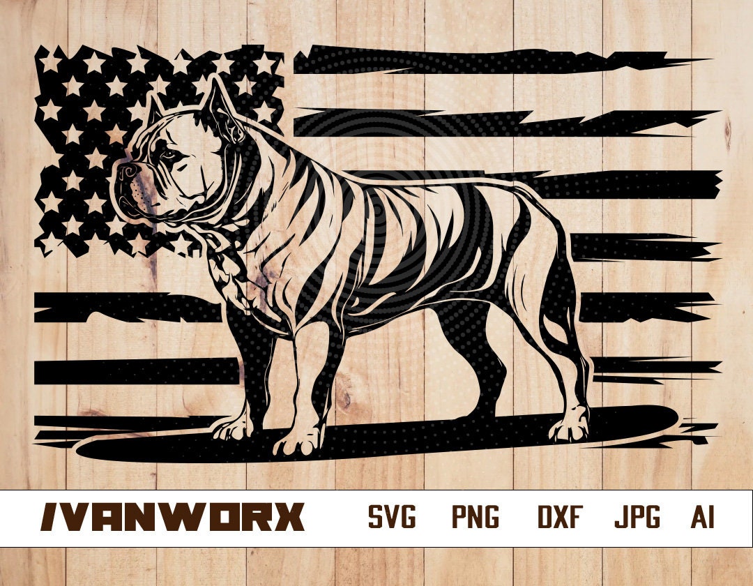 American Bully Svg | US Dog Shirt Svg | Bully Cutfile | Bully Clipart ...
