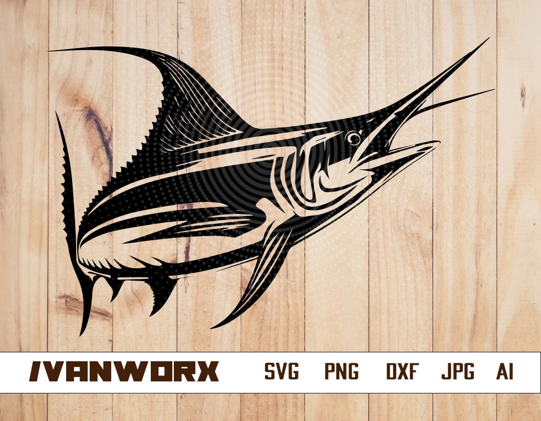 Marlin SVG | Swordfish SVG | Sport Fish Angler Angling Catch Sea Ocean ...