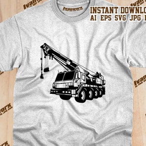 Mobile Crane Truck Svg | Construction Clipart | Heavy Machinery Svg ...