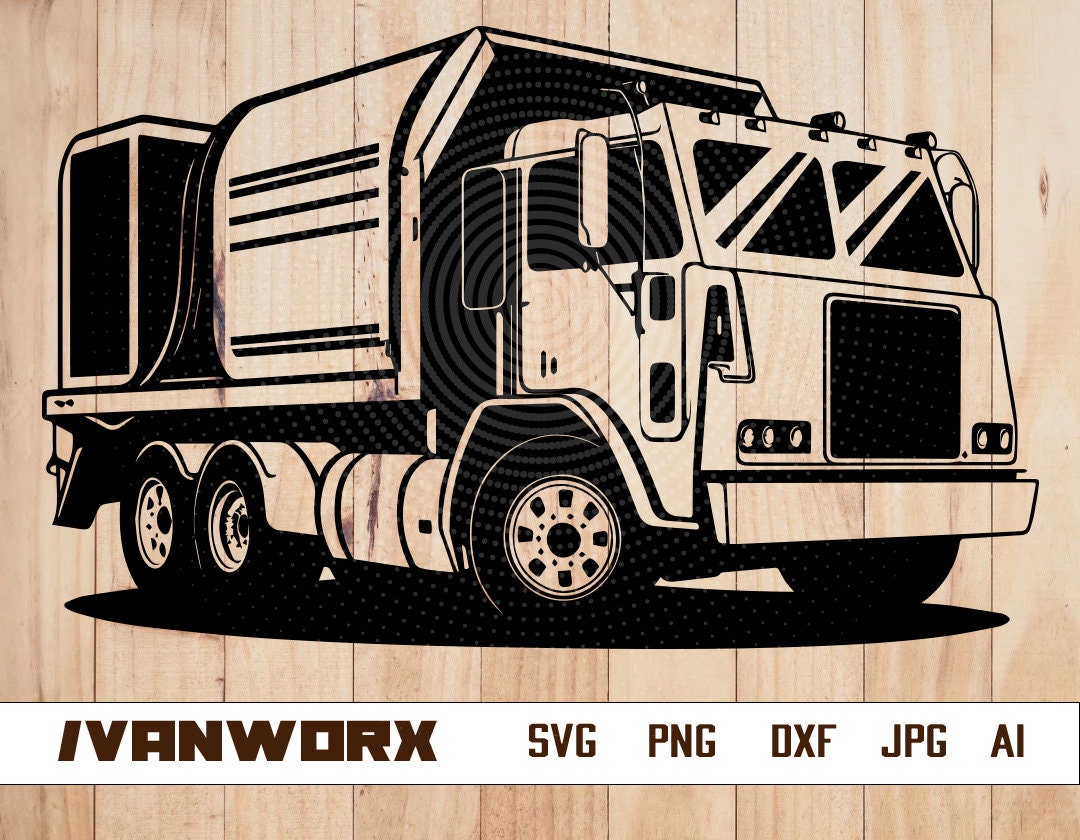 Garbage Truck Svg | Waste Collector Clipart | Truck Operator Cut File ...