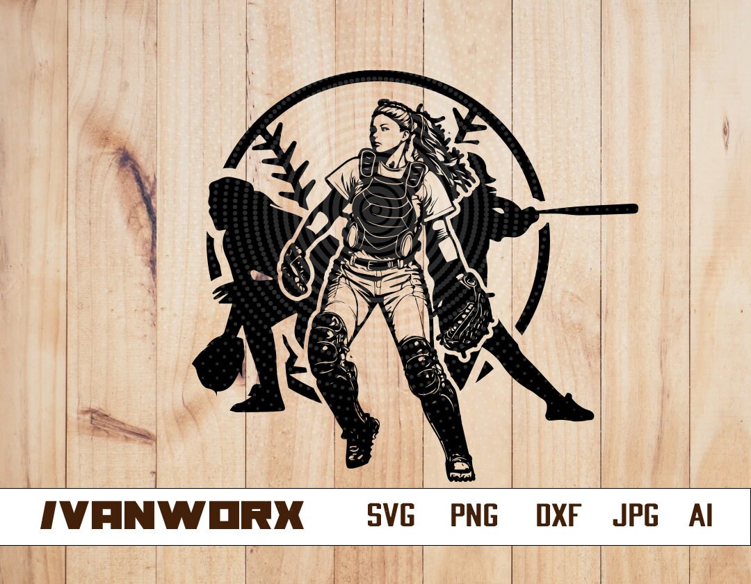 Softball Player Svg Softball Clipart Softball Cut File - Etsy