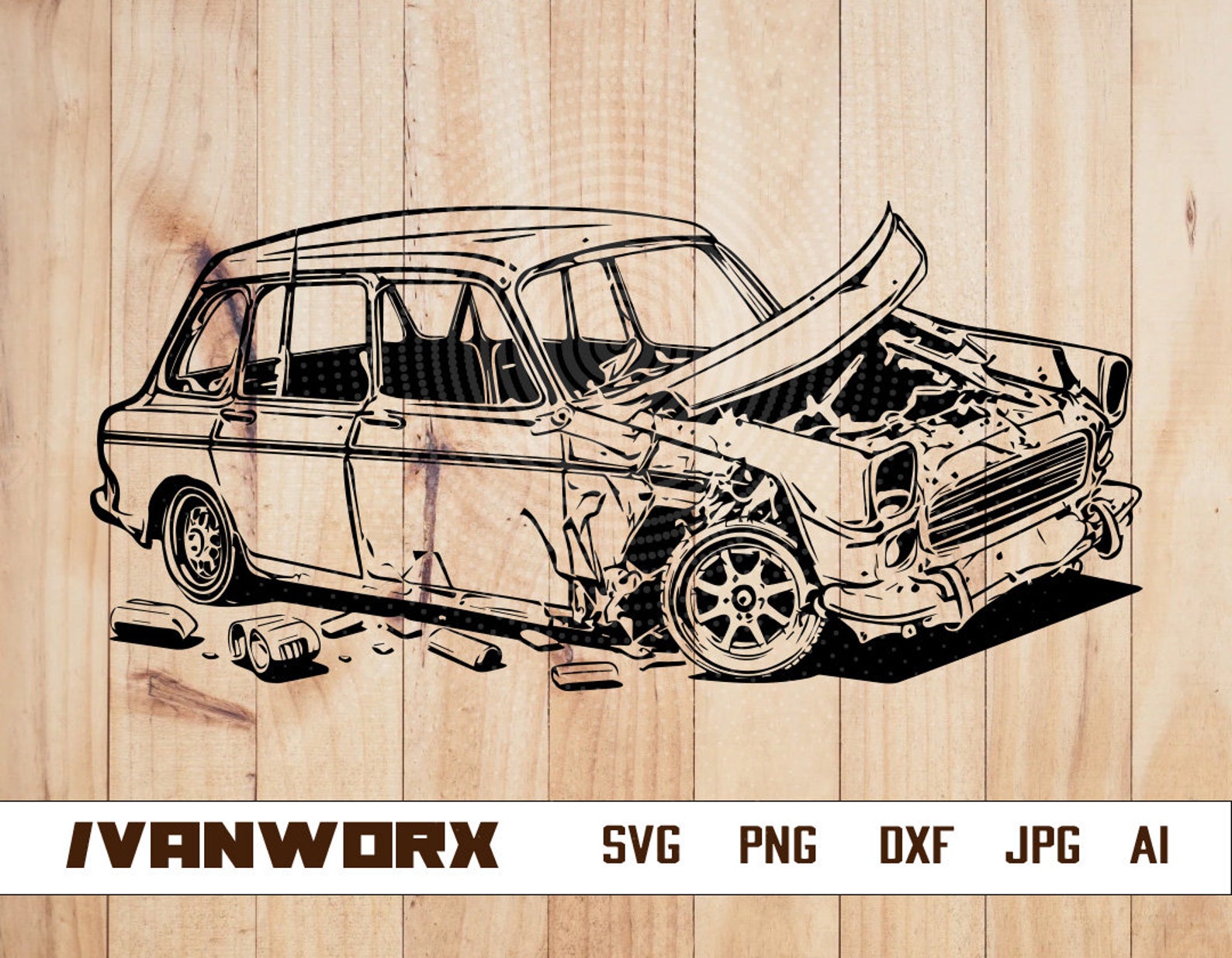 Damaged Car Svg | Broken Car Svg | Car Svg | Car Repair Png | Auto ...