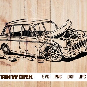 Damaged Car Svg | Broken Car Svg | Car Svg | Car Repair Png | Auto ...