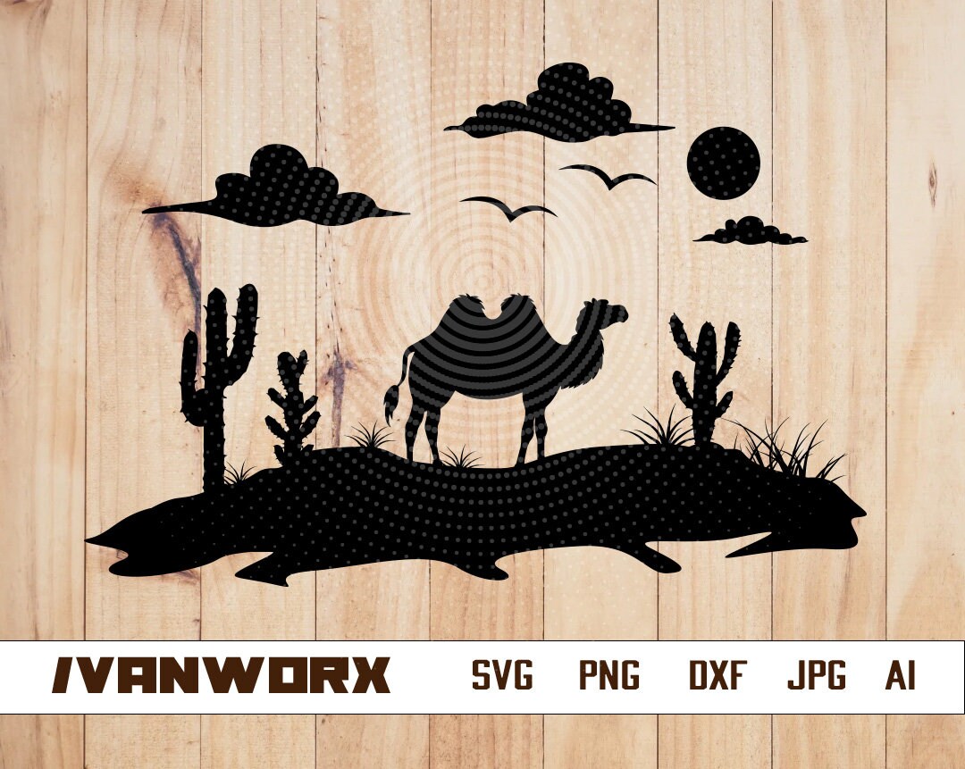 Desert Scene Svg | Desert Scene Clipart | Desert Cut File | Desert ...