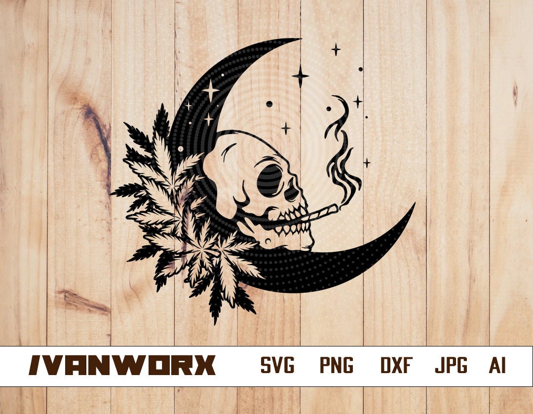 Skull Smoking Weed Svg Skull Svg Skull Smoking Joint Svg Skull Smoking ...