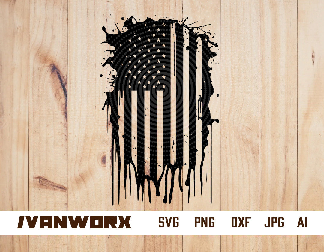 Dripping American Flag SVG America SVG USA Decal T-shirt Sticker ...