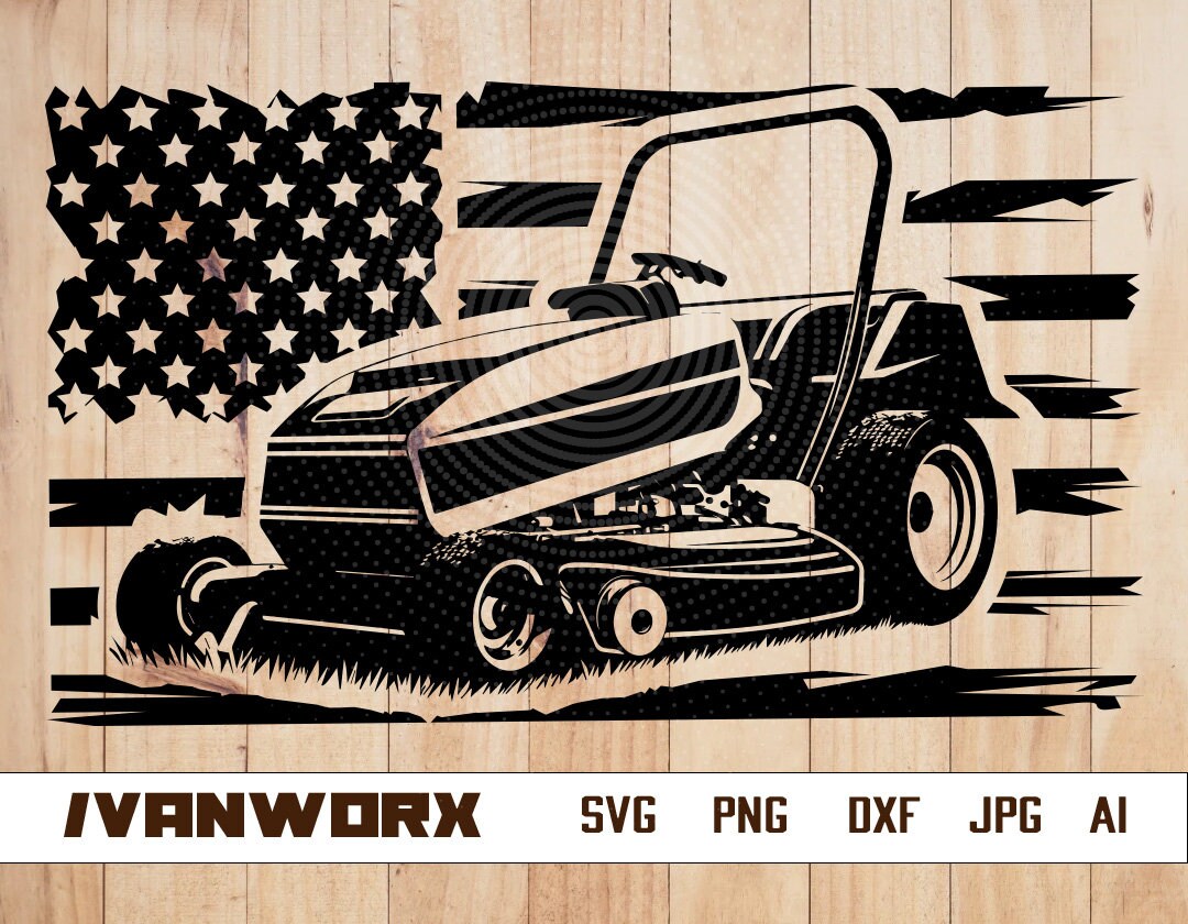 US Push Lawn Mower SVG | Lawnmower Svg | Lawn Mowing T-shirt Design ...