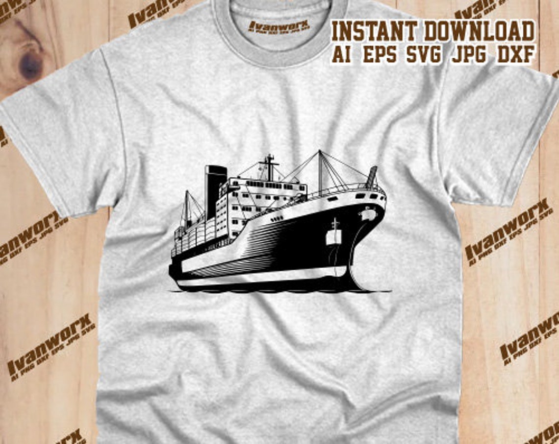 Cargo Ship SVG Container Vessel Svg Cargo Ship Png Large Boat Svg Cargo ...