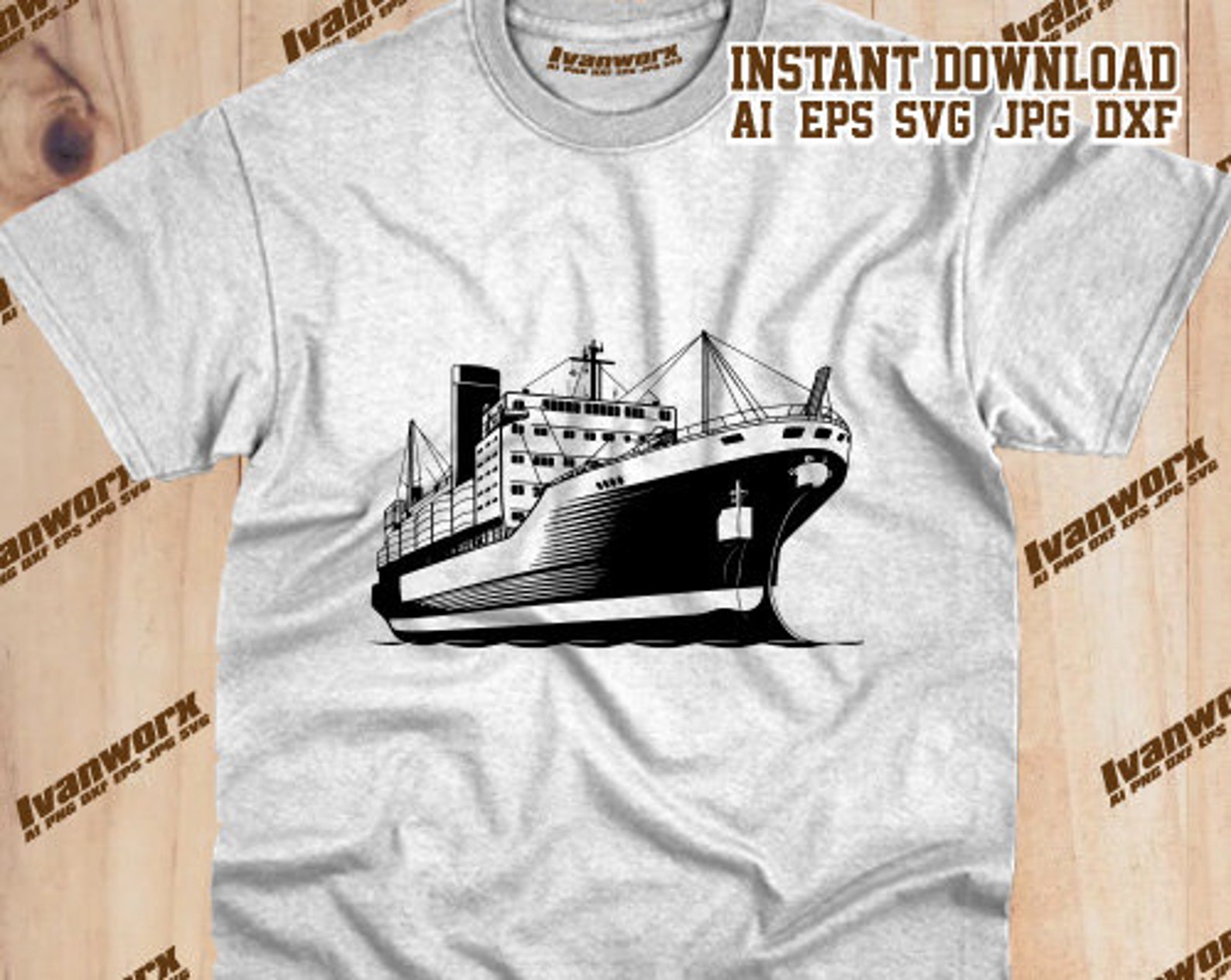 Cargo Ship SVG Container Vessel Svg Cargo Ship Png Large Boat Svg Cargo ...