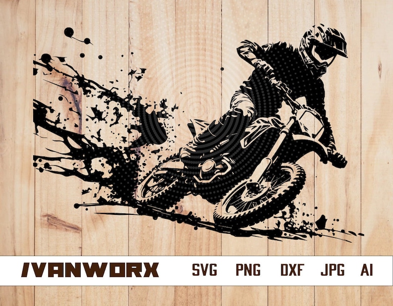 Motorcycle Racer SVG | Dirt Bike PNG | Offroad Racing Circuit Vehicle ...