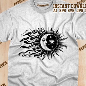 SUN and MOON SVG | Celestial Svg | Moon Phases | Mystical Svg | Sun ...