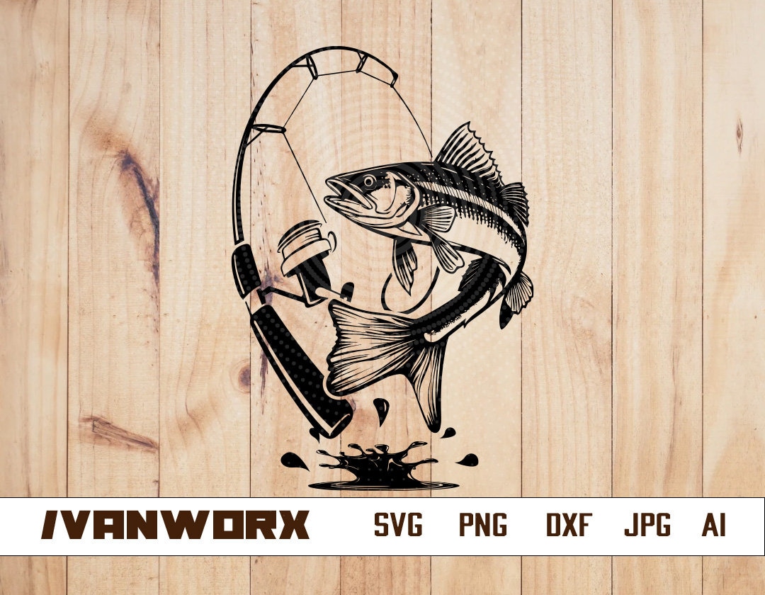 Bass Fishing Svg | Fishing Svg | Bass Fish Svg | Bass Clipart | Bass ...