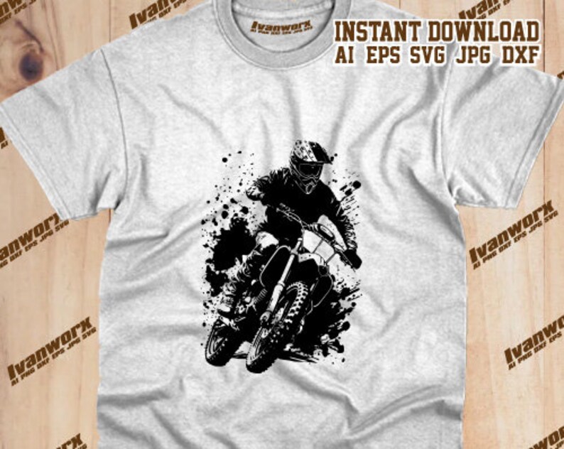 Motocross Svg off Road Motorcycle Racing Clipart Dirt Bike Cut File ...
