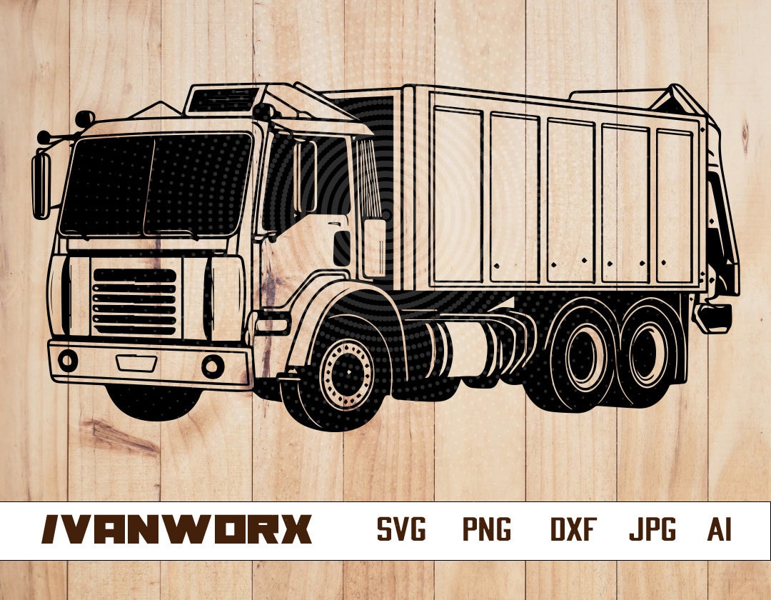 Garbage Truck SVG | Trash Truck SVG | Waste Disposal Vinyl Decal ...