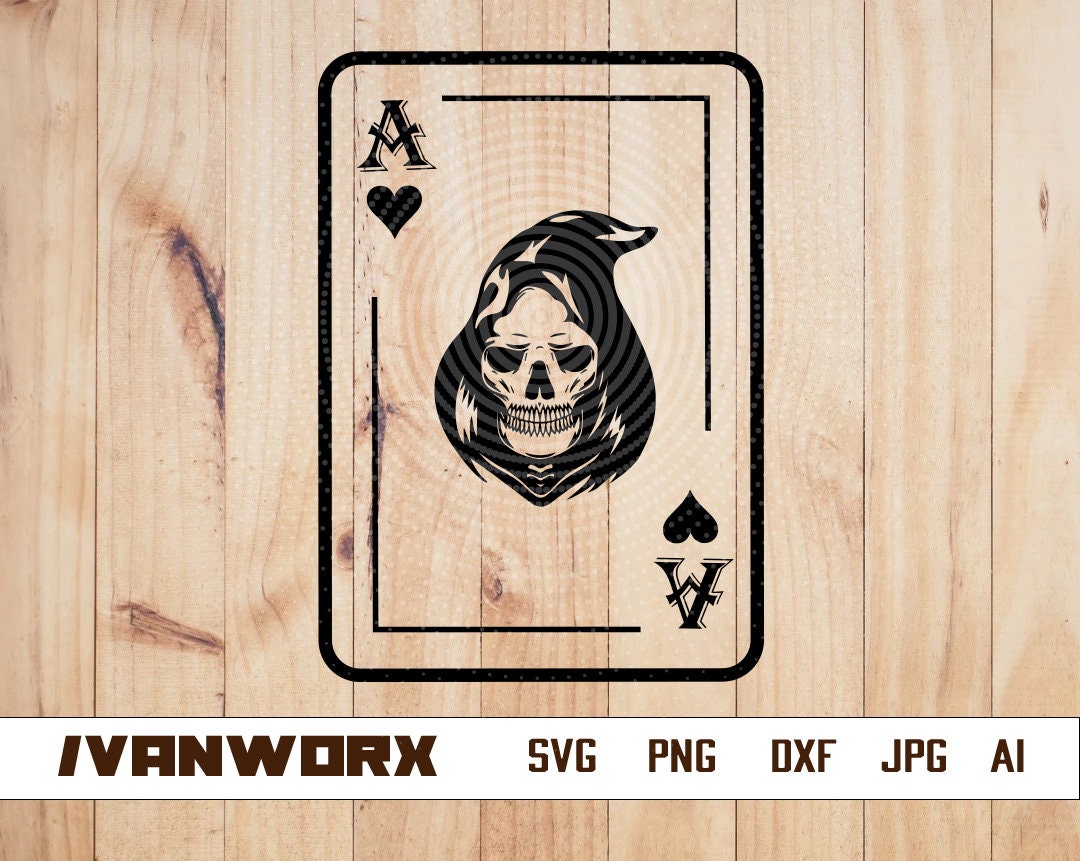Playing Cards Svg | Pocket Aces Skull SVG | Skull Svg | Flaming Card ...