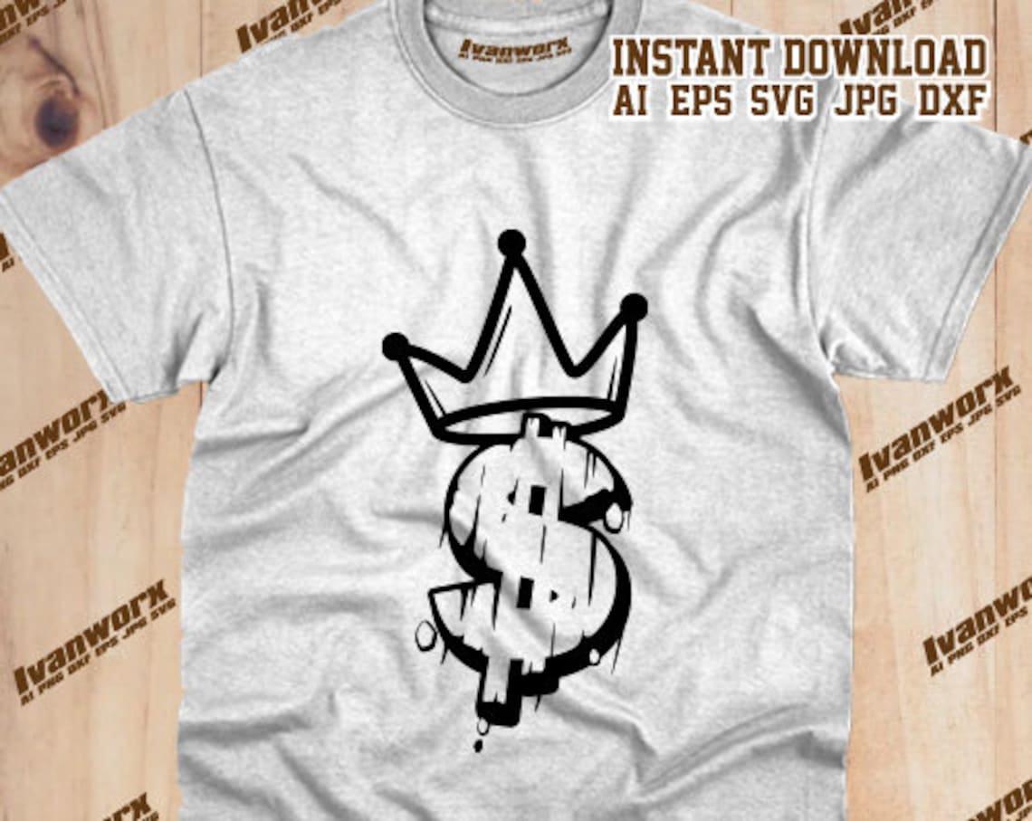 Money King Svg | US Dollar Sign Clipart | Money Bag Cut File | Rich ...