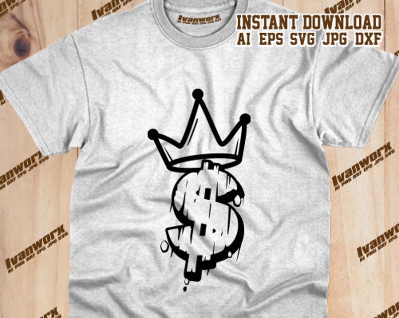 Money King Svg | US Dollar Sign Clipart | Money Bag Cut File | Rich ...
