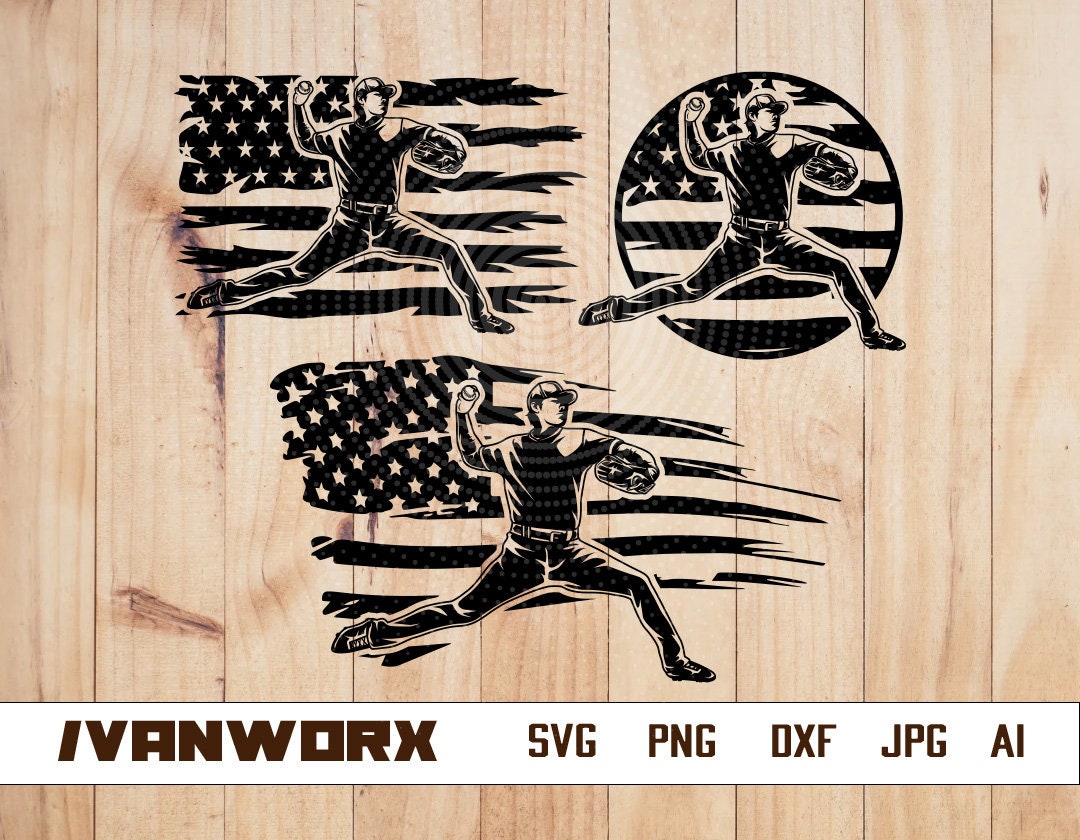 US Baseball Player Svg | Baseball Game Clipart | Hitter Cut File ...