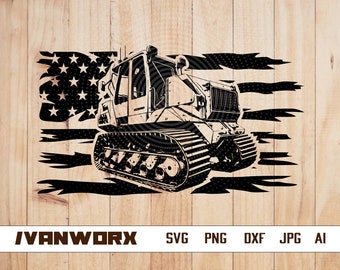 US Track Skid Steer Svg Construction Vehicle Clipart Heavy Equipment ...