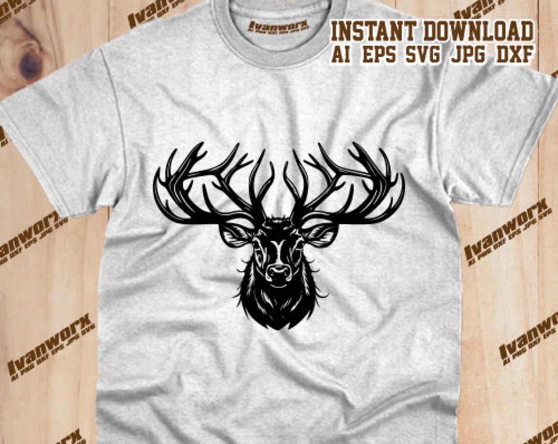 Elk Deer Svg Elk Antler Svg Deer Clipart Deer Hunter Svg Hunting Shirt ...