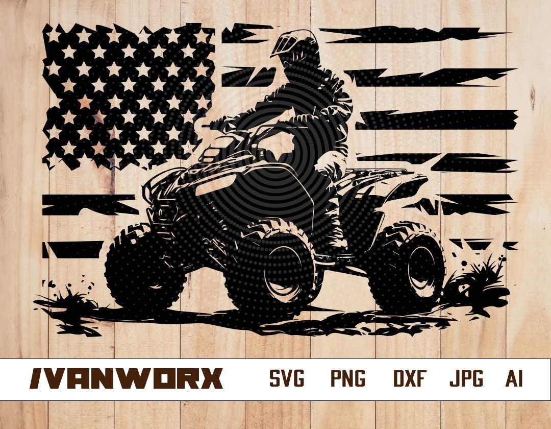 US Quad Riding Svg | American Quad Biker Svg | USA ATV Shirt Decal ...