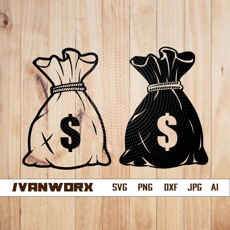 Money Bag Svg Bag Money Bundle Clipart Money Bag Stack Cut - Etsy