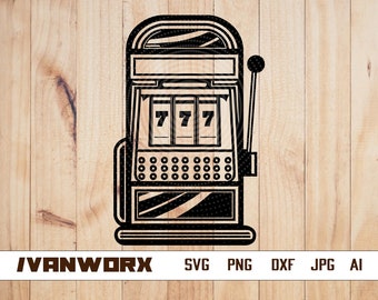 Slot Machine Svg Lucky Triple Seven Clipart Casino Cut File Jackpot ...