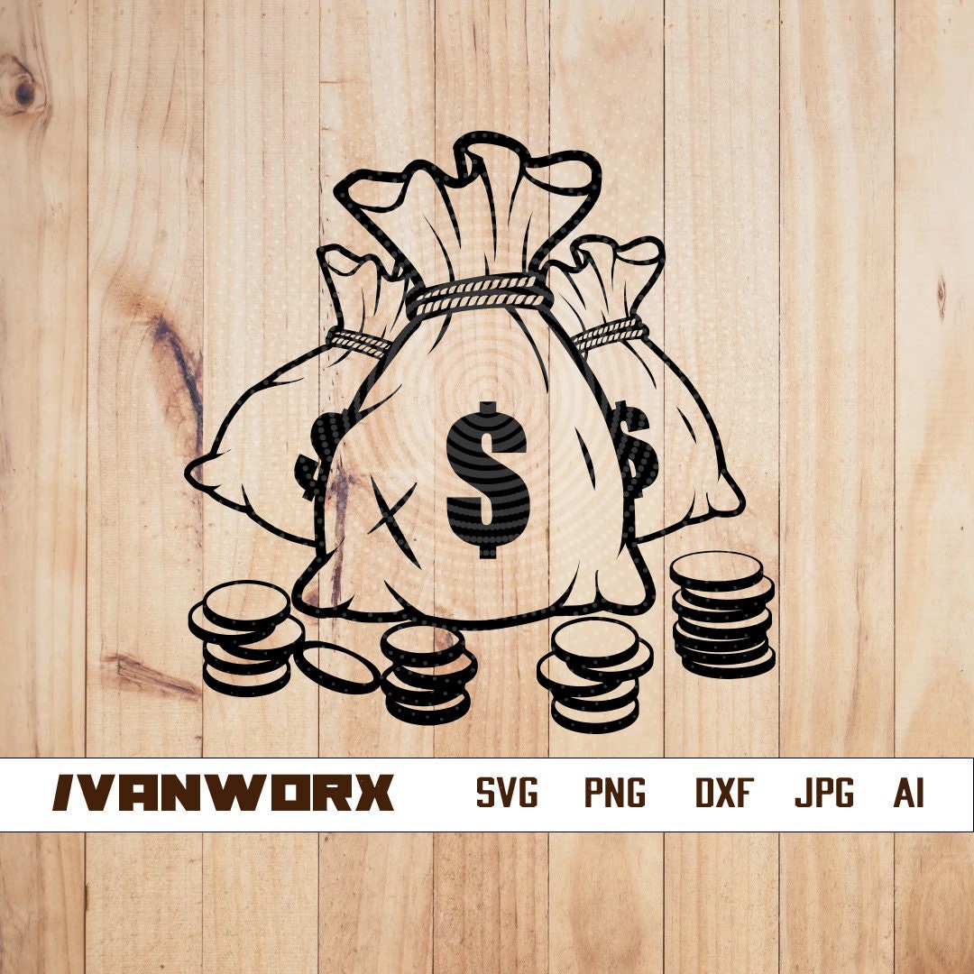 Money Bag Svg | Bag Money Bundle Clipart | Money Bag Stack Cut File ...