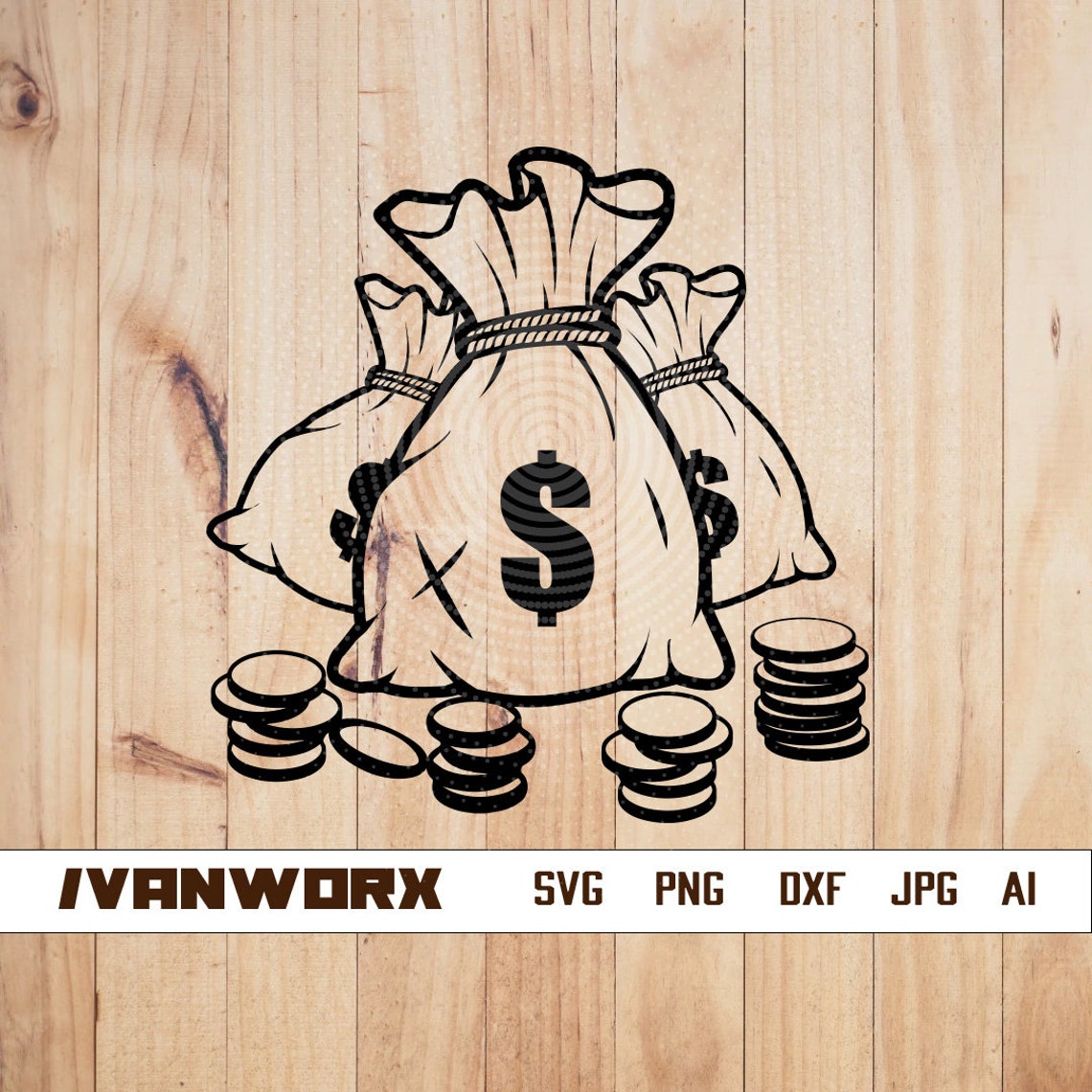 Money Bag Svg Bag Money Bundle Clipart Money Bag Stack Cut - Etsy
