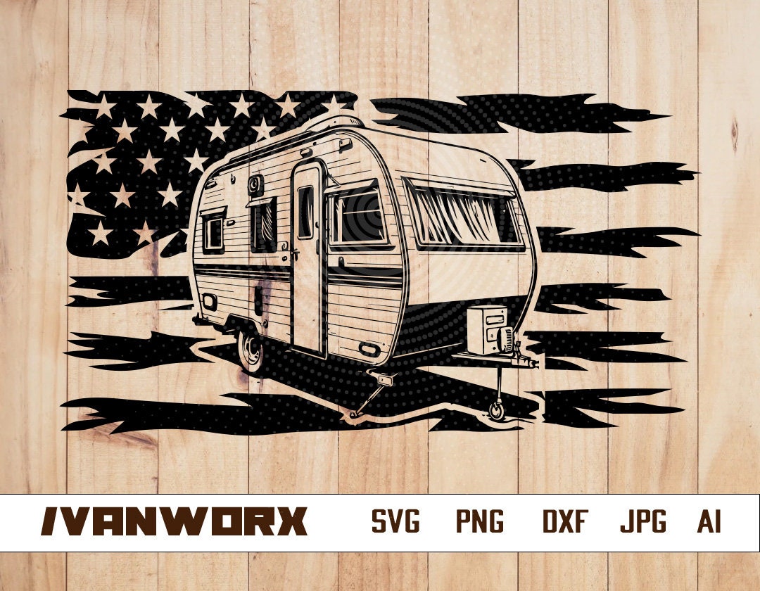 US Camper Svg | Trailer SVG | Camp Nature Outdoor Travel Adventure ...