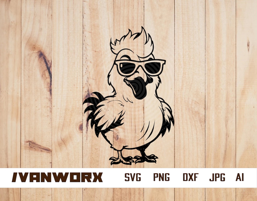 Crazy Chicken Svg | Rooster Clipart | Chicken Vector | Funny Chicken ...