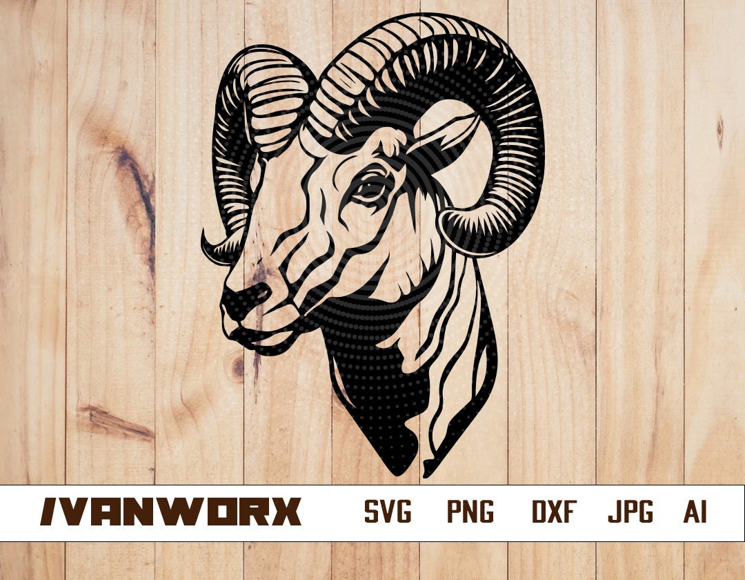 Ram Head SVG | Ram SVG | Farm Animal Decal Graphics Illustration T ...