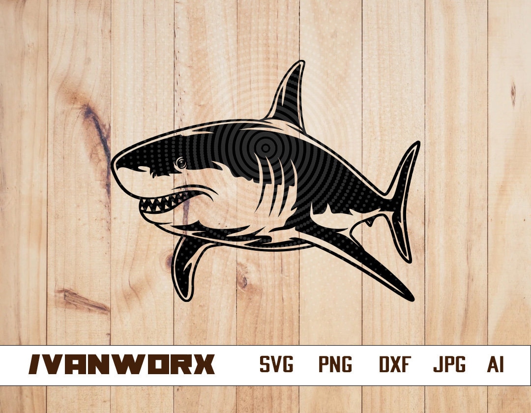 Great White Shark Svg | Shark Svg | Shark Design Svg | Shark Silhouette ...