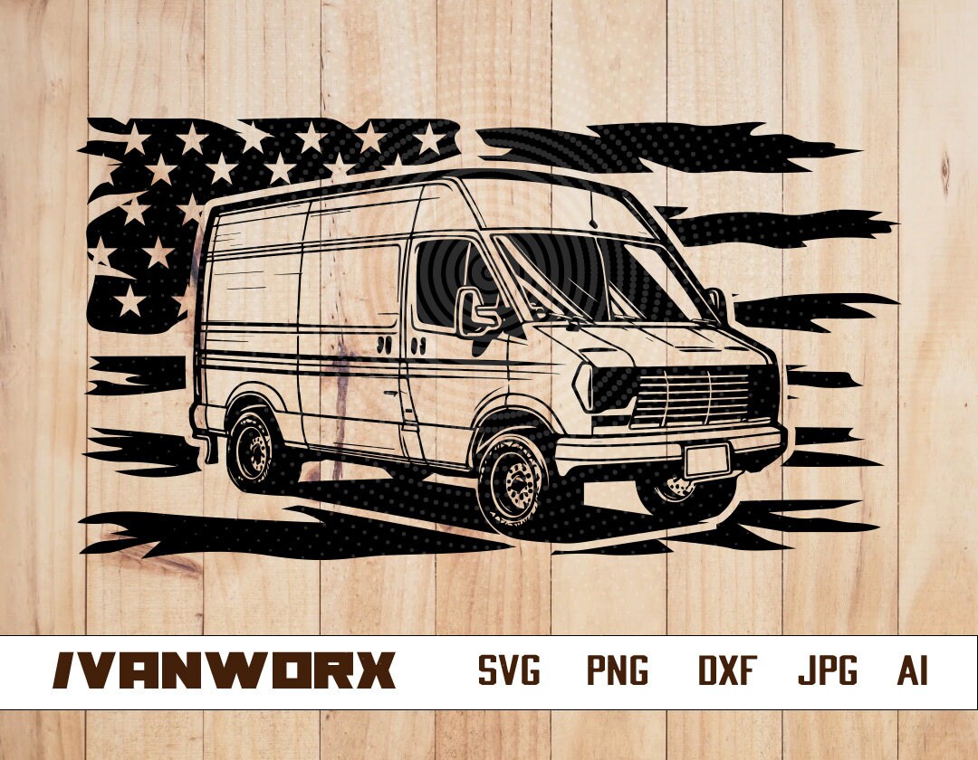 US Cargo Delivery Van SVG | Delivery Van Truck Svg | Moving Vehicle ...