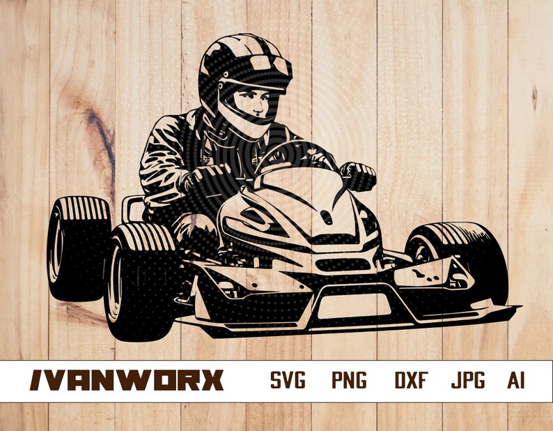 Go Kart Riding Svg File Go Kart Clipart Kart Svg Kart Riding Svg Kart ...